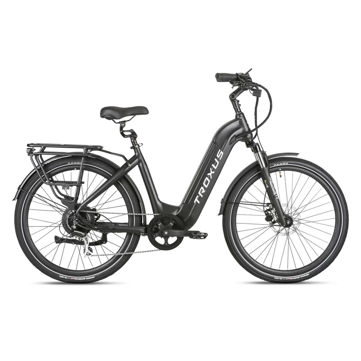 Troxus Trax 1.0 Step Thru Commuter EBIKE, 500 Watt, Black – Bixby Bicycles